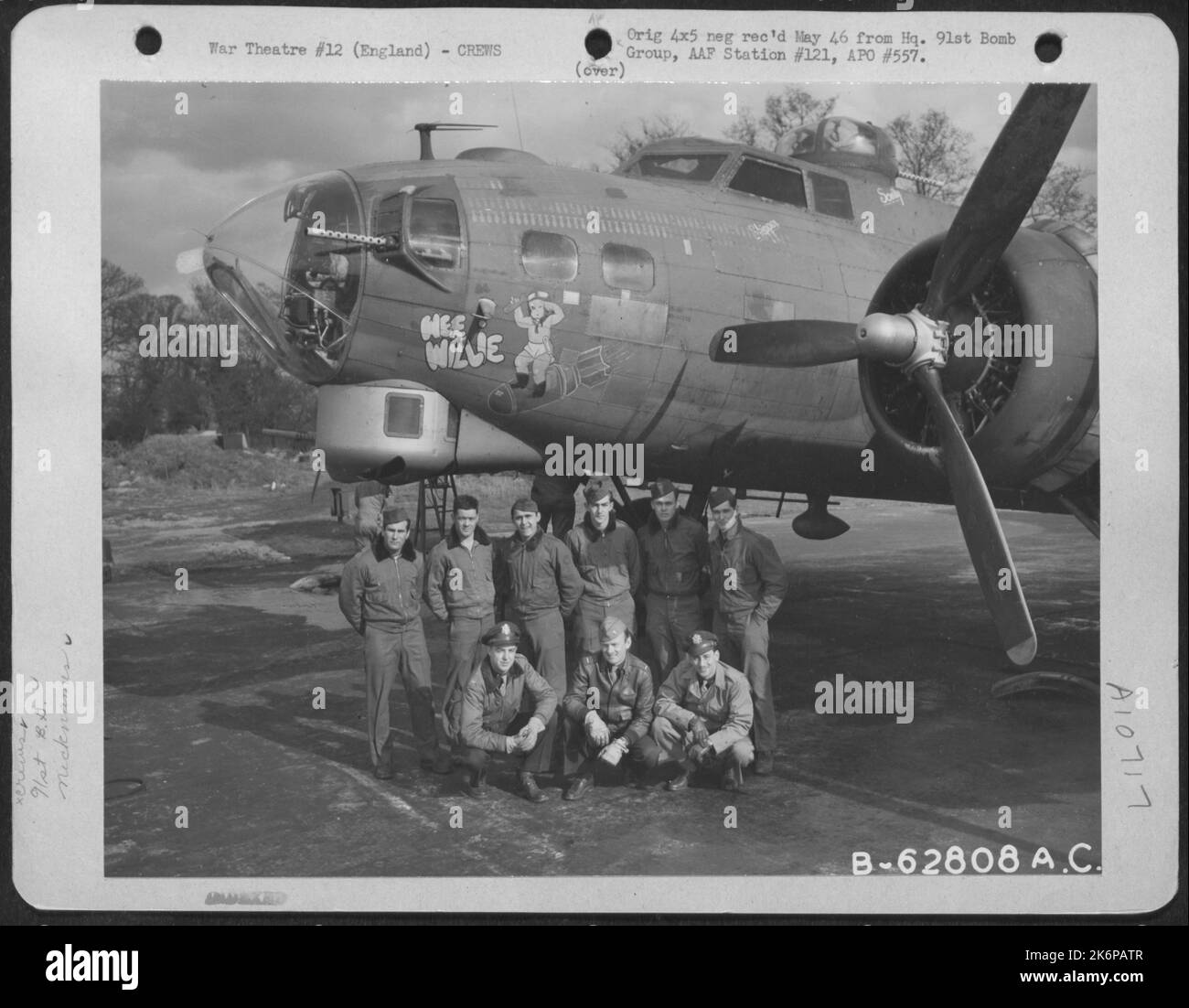 Combat Crew Of The 91St Bomb Group, 8Th Air Force, Beside The Boeing B ...
