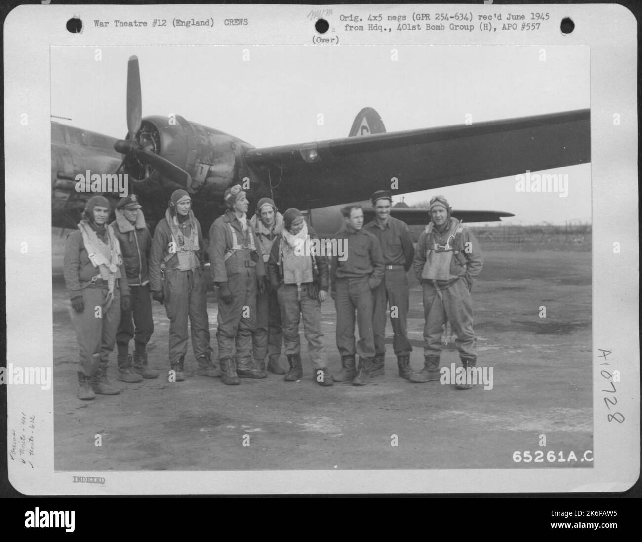 Crew 12 Of The 612Th Bomb Squadron, 401St Bomb Group, Pose Beside The ...