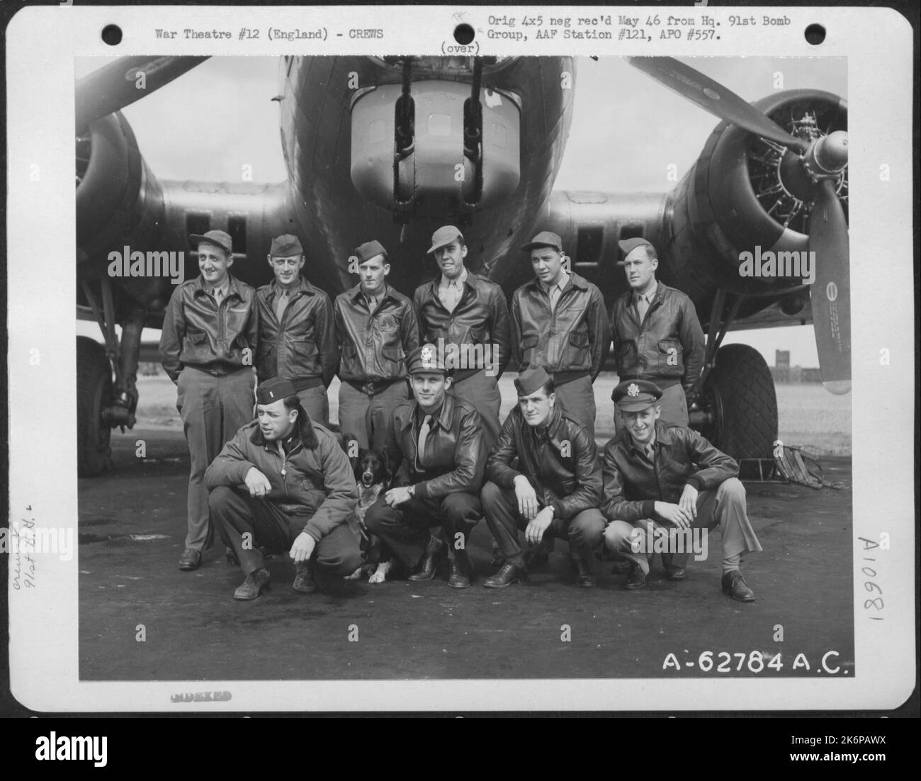 Crew Of The 91St Bomb Group Beside A Boeing B-17 Flying Fortress ...