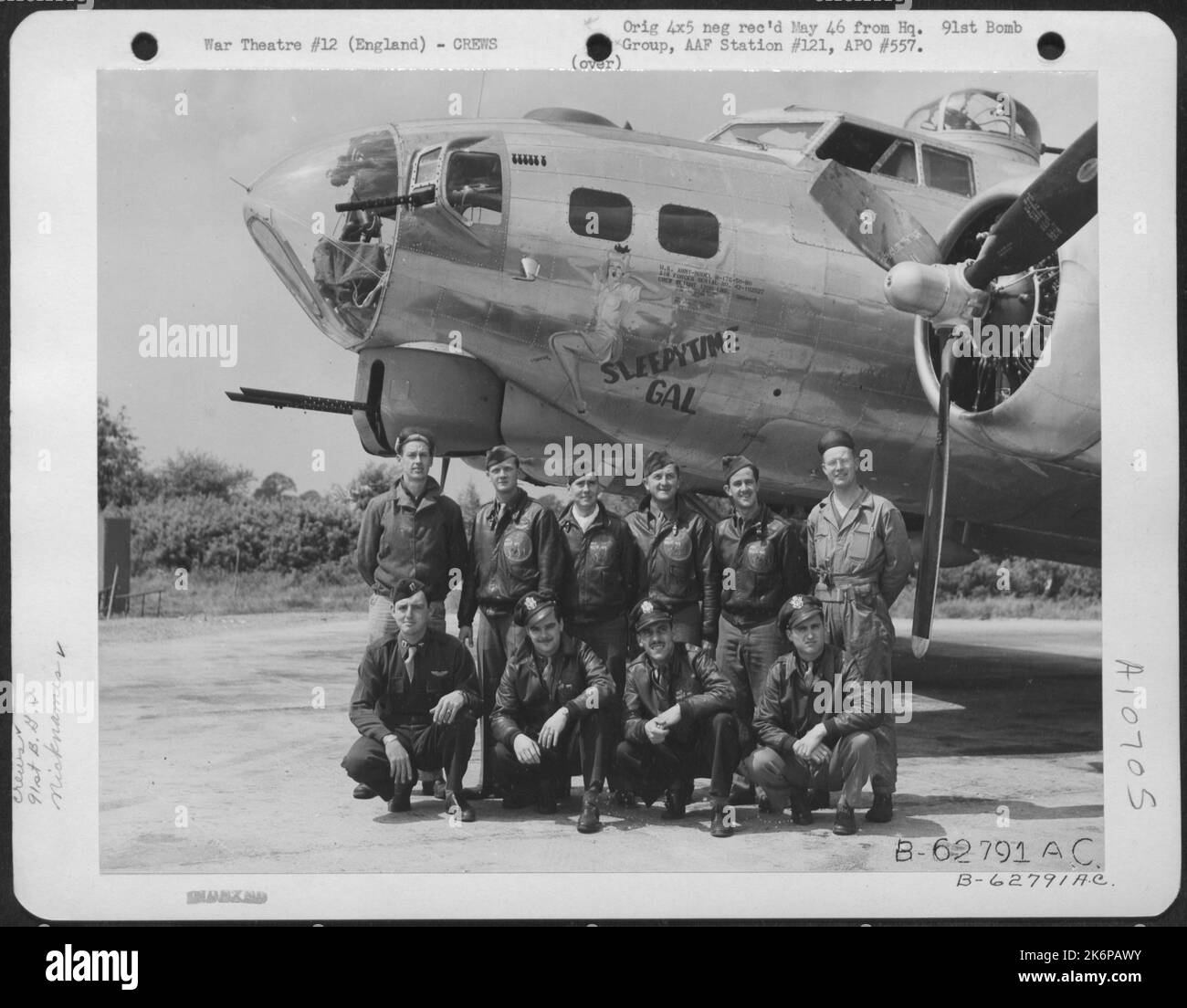 Combat Crew Of The 91St Bomb Group, 8Th Air Force, Beside The Boeing B ...