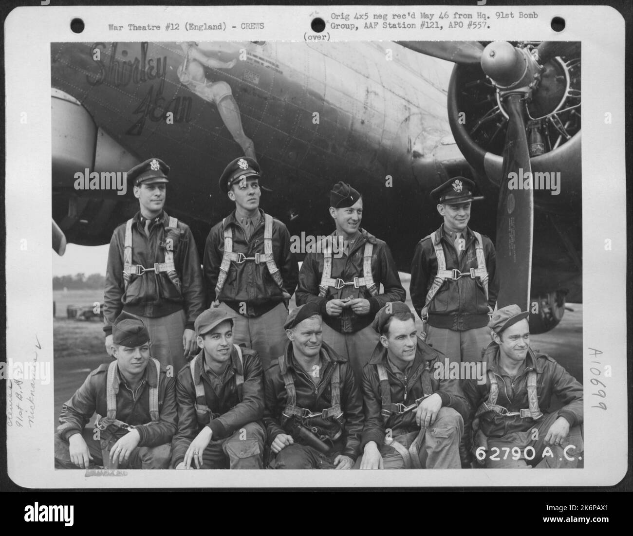Combat Crew Of The 91St Bomb Group, 8Th Air Force, Beside The Boeing B ...
