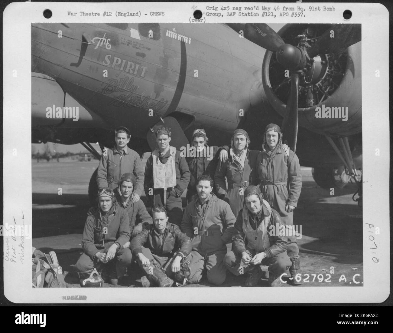 Combat Crew Of The 91St Bomb Group, 8Th Air Force, Beside The Boeing B ...