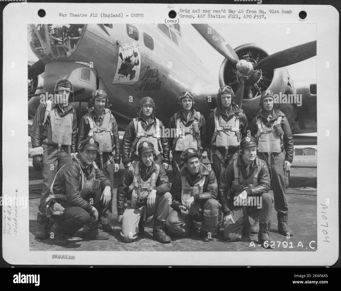 Combat Crew Of The 91St Bomb Group, 8Th Air Force, Beside The Boeing B ...