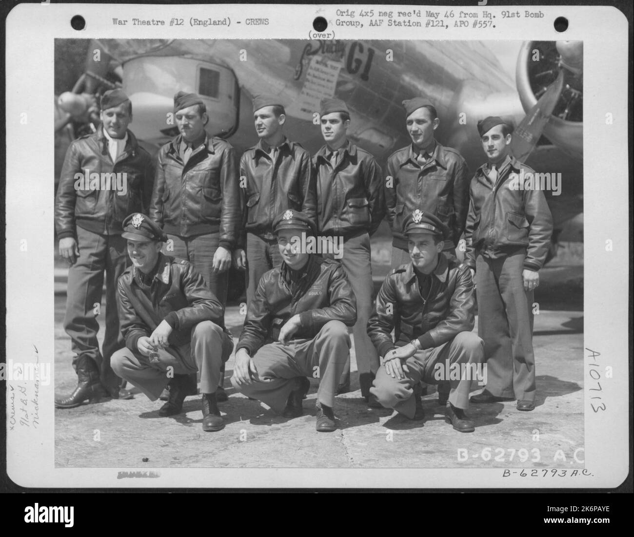 Combat Crew Of The 91St Bomb Group, 8Th Air Force, Beside The Boeing B ...