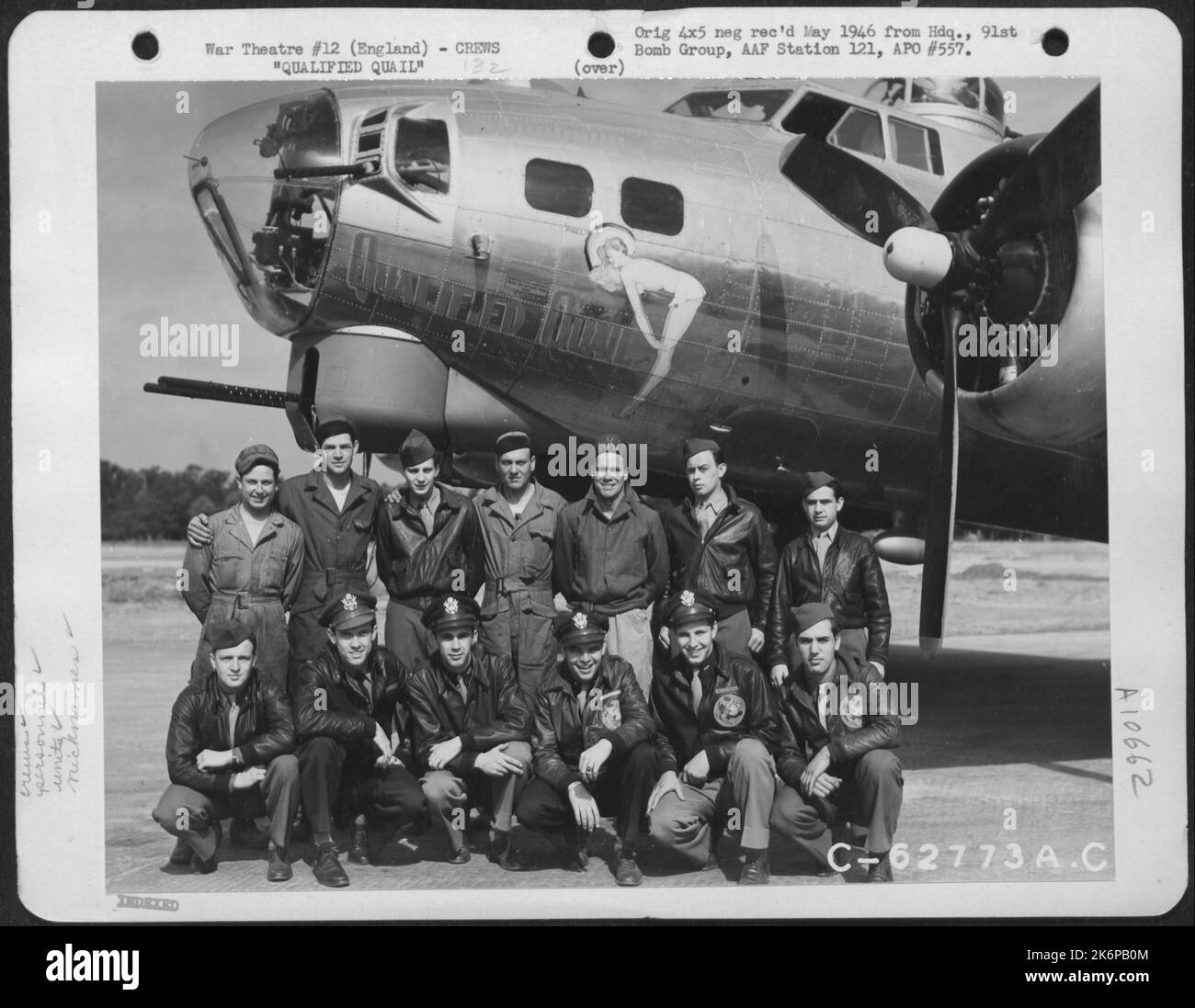 Lt. W.E. Guldner And Crew Of The 401St Bomb Sq., 91St Bomb Group, 8Th ...