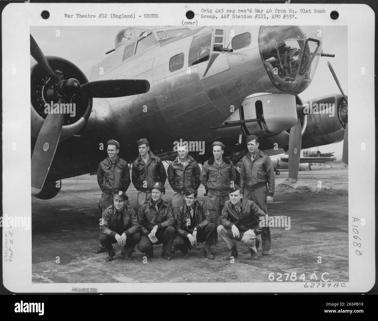 Crew Of The 91St Bomb Group Beside A Boeing B-17 Flying Fortress ...