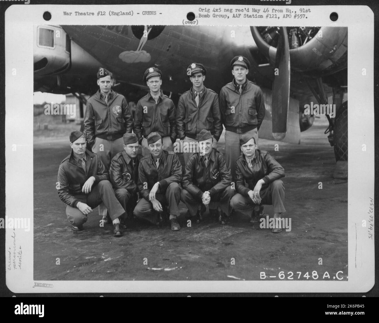 Lt. W.F. Swegle And Crew Of The 322Nd Bomb Sq., 91St Bomb Group, 8Th ...