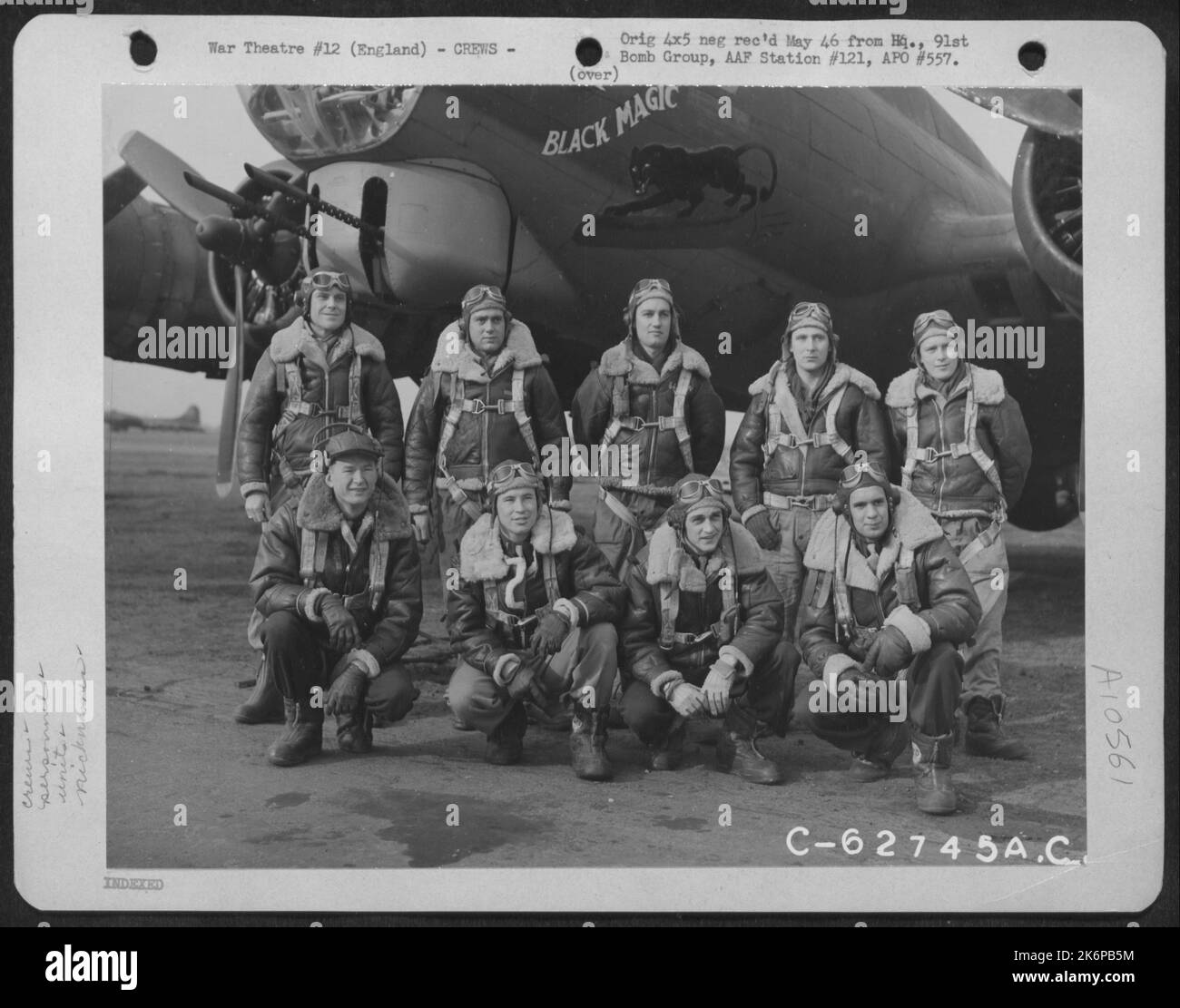 Lt. Frank Johnson And Crew Of The 322Nd Bomb Sq., 91St Bomb Group, 8Th ...