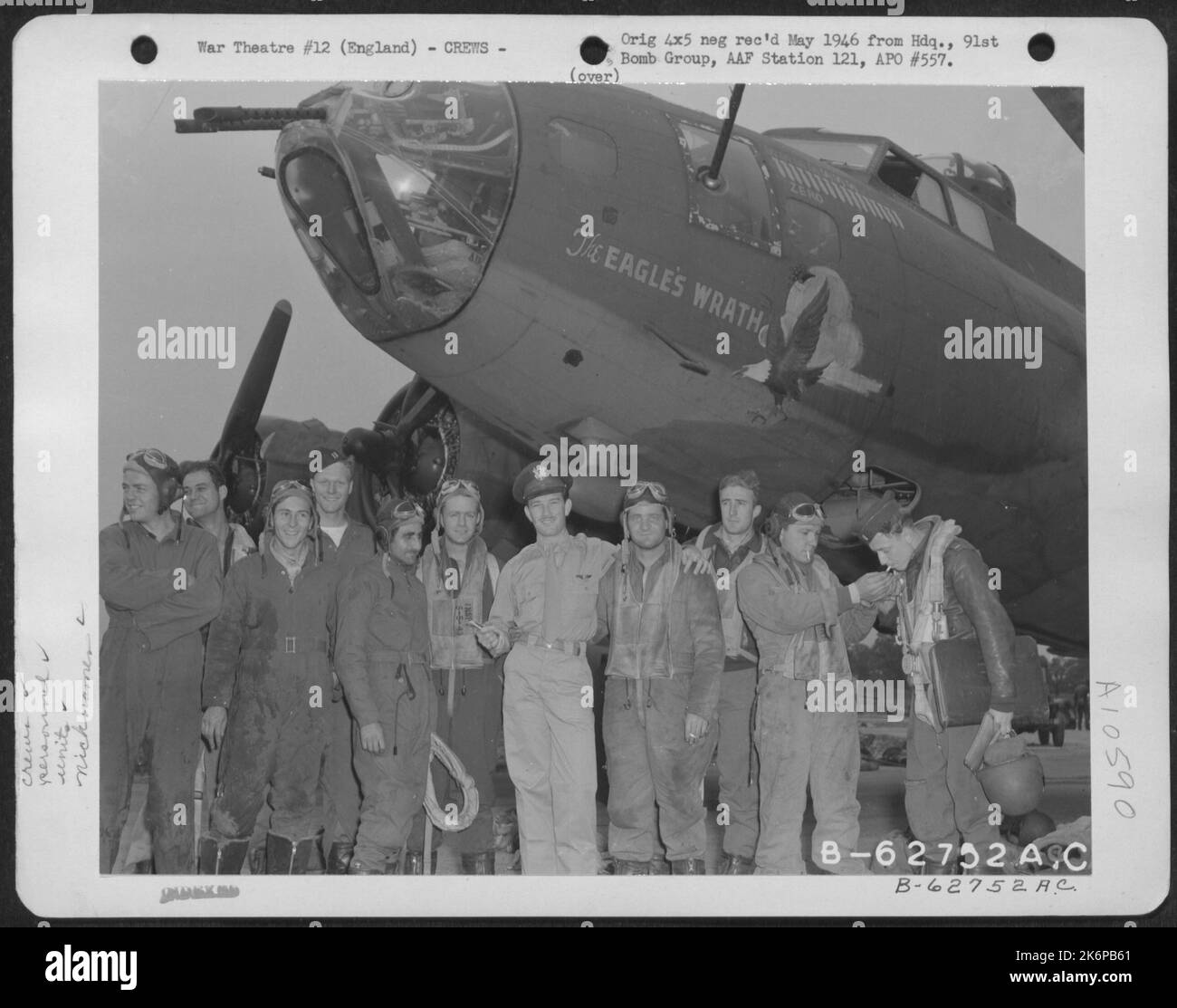 Capt. Giaque And Crew Of The 323Rd Bomb Sq., 91St Bomb Group, 8Th Air ...