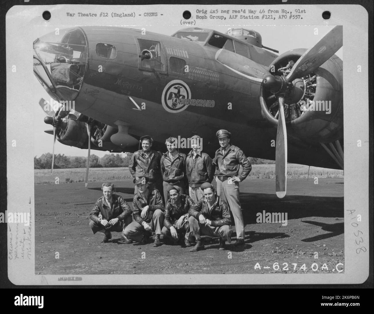 Lt. J.C. Kaufman And Crew Of The 322Nd Bomb Sq., 91St Bomb Group, 8Th ...