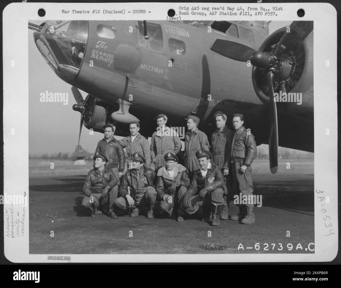 Lt. J.T. Hardin And Crew Of The 322Nd Bomb Sq., 91St Bomb Group, 8Th ...