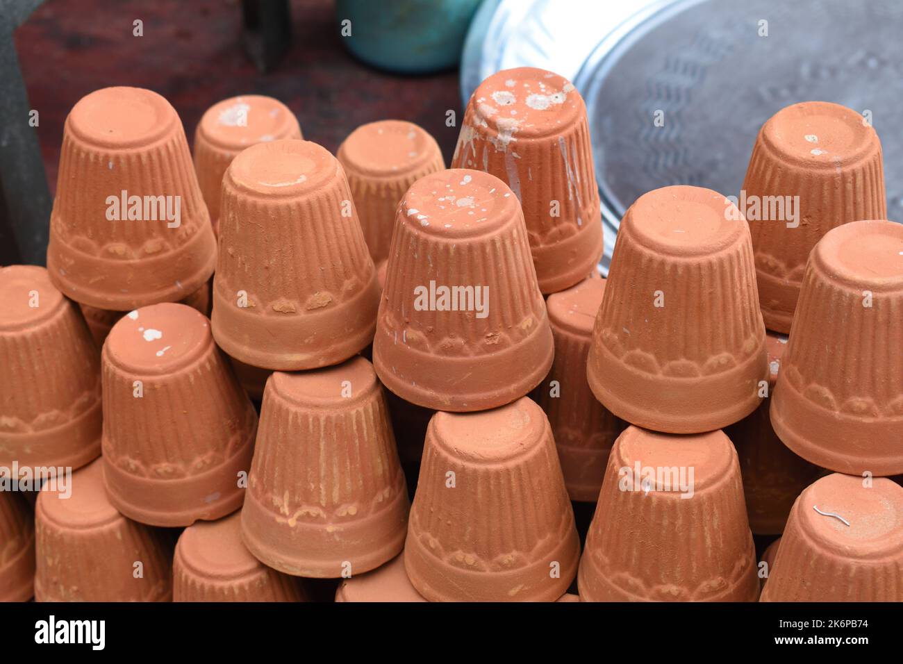 A clay Kullad (cup) for having tea. Kulhad (Cup) is the glass shape ...