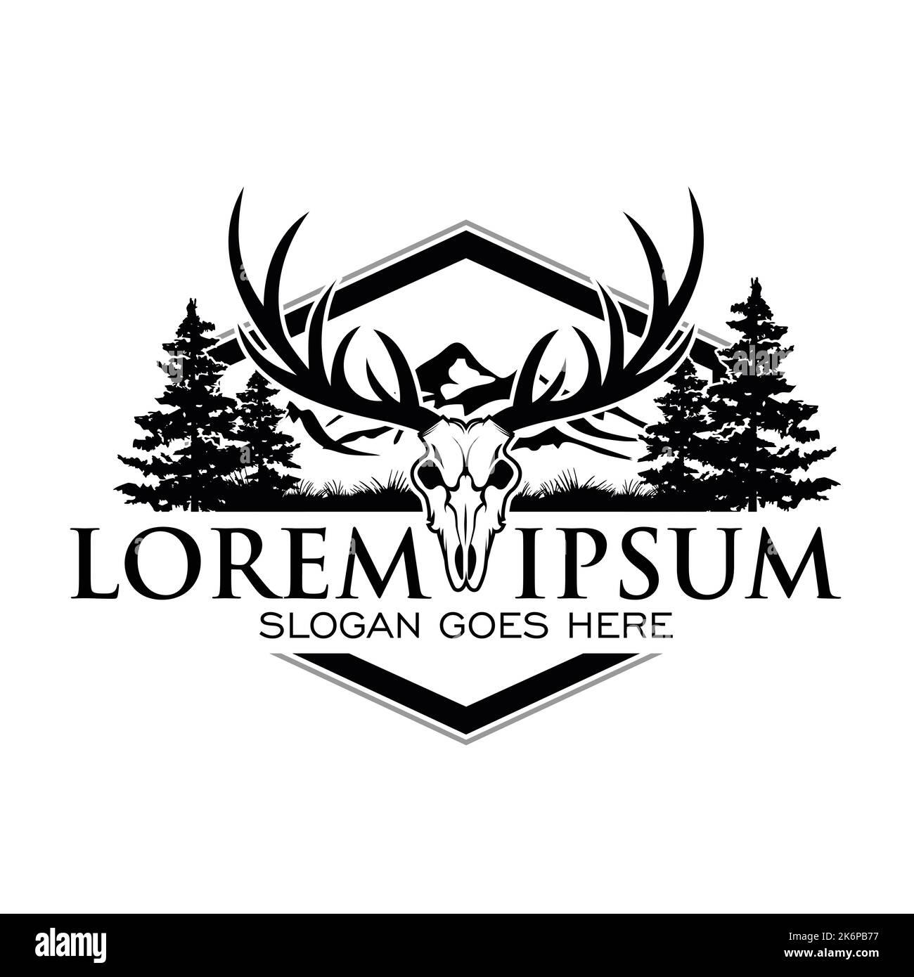 Deer hunting logo template vector Stock Vector Image & Art - Alamy
