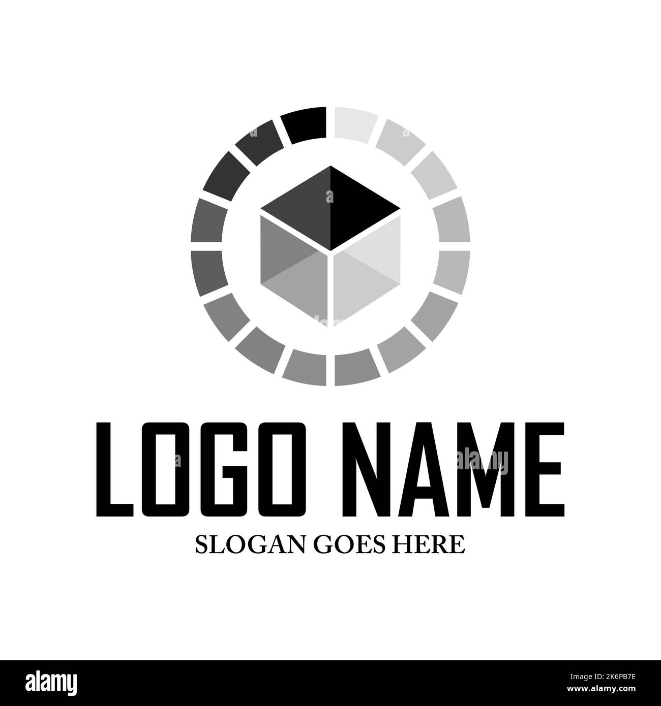loading icon symbol with a cube logo Stock Vector Image & Art - Alamy