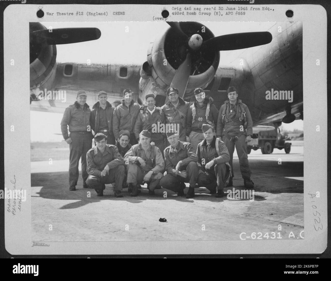 Lt. J.W. Waananen And Crew Of The 493Rd Bomb Group, 8Th Air Force, In ...