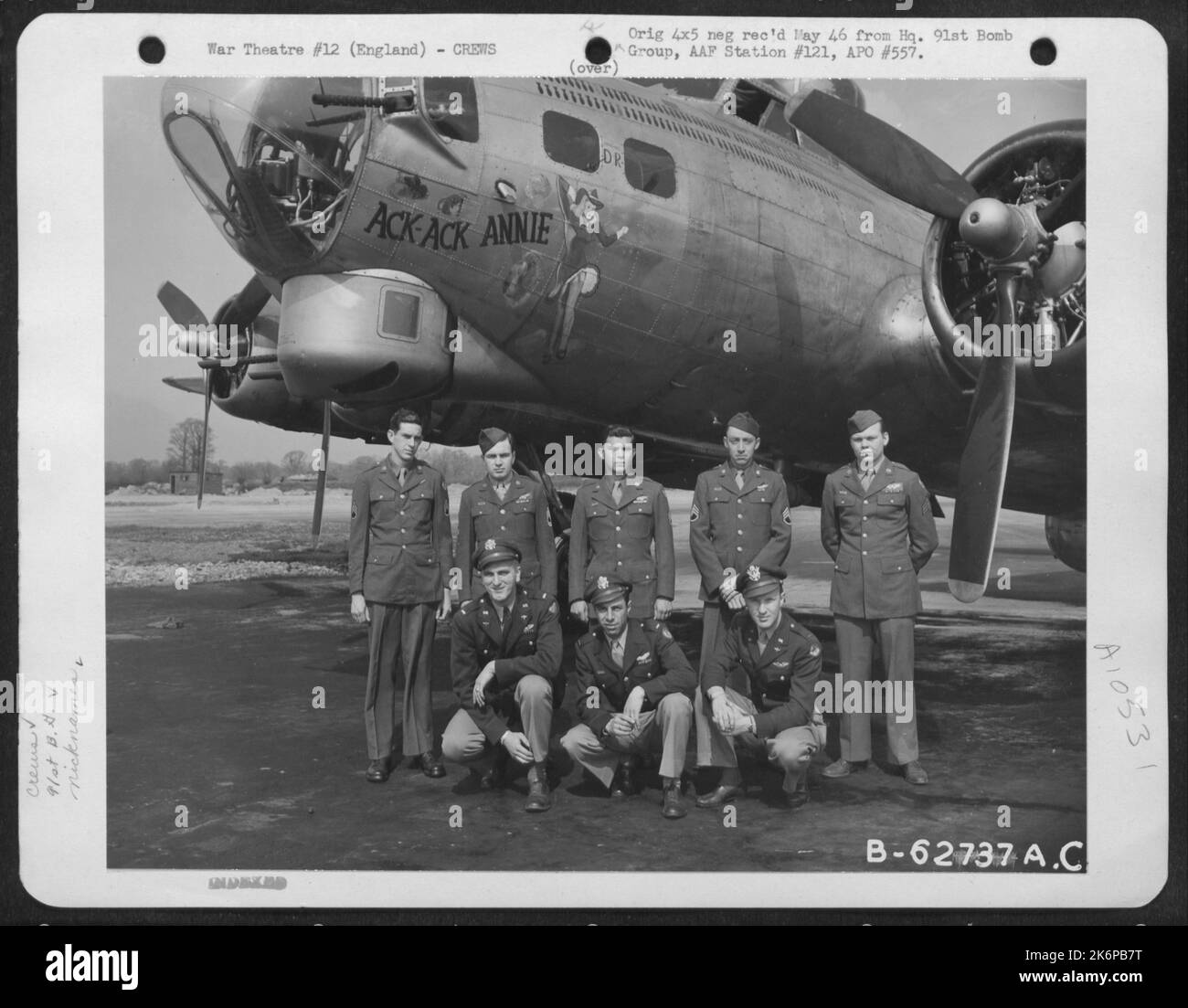 Combat Crew Of The 91St Bomb Group, 8Th Air Force, Beside The Boeing B ...