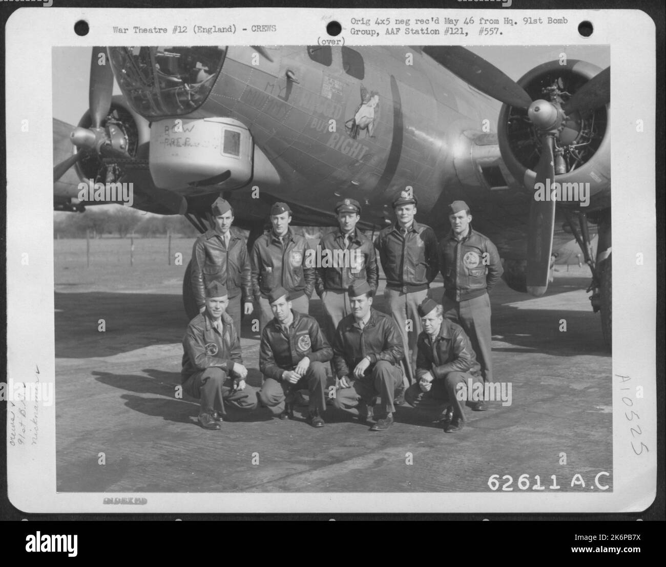 Combat Crew Of The 91St Bomb Group, 8Th Air Force, Beside The Boeing B ...
