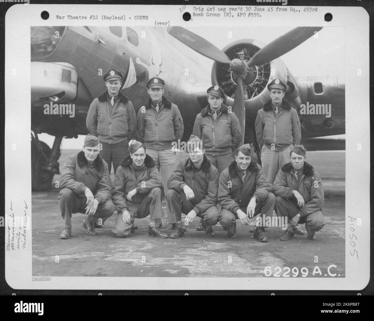 Lt. Johnston And Crew Of The 493Rd Bomb Group, 3Rd Bomb Division, 8Th ...