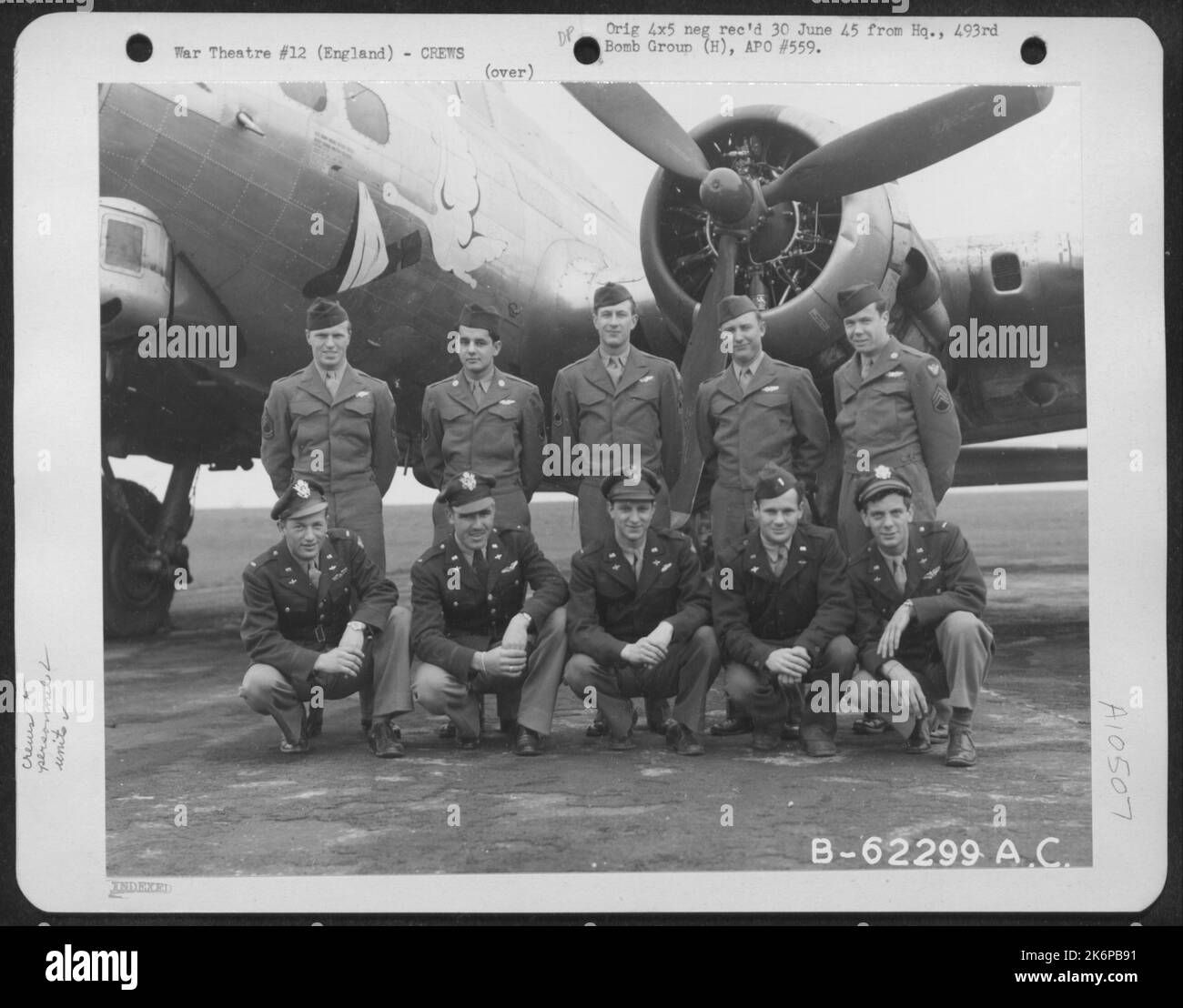 Lt. Abbott And Crew Of The 493Rd Bomb Group, 3Rd Bomb Division, 8Th Air ...