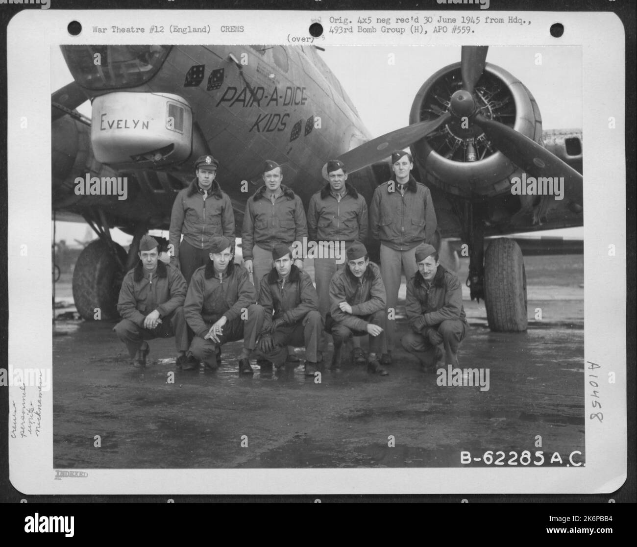 Lt. Lobb And Crew Of The 863Th Bomb Sq. 493Rd Bomb Group, 8Th Air Force ...