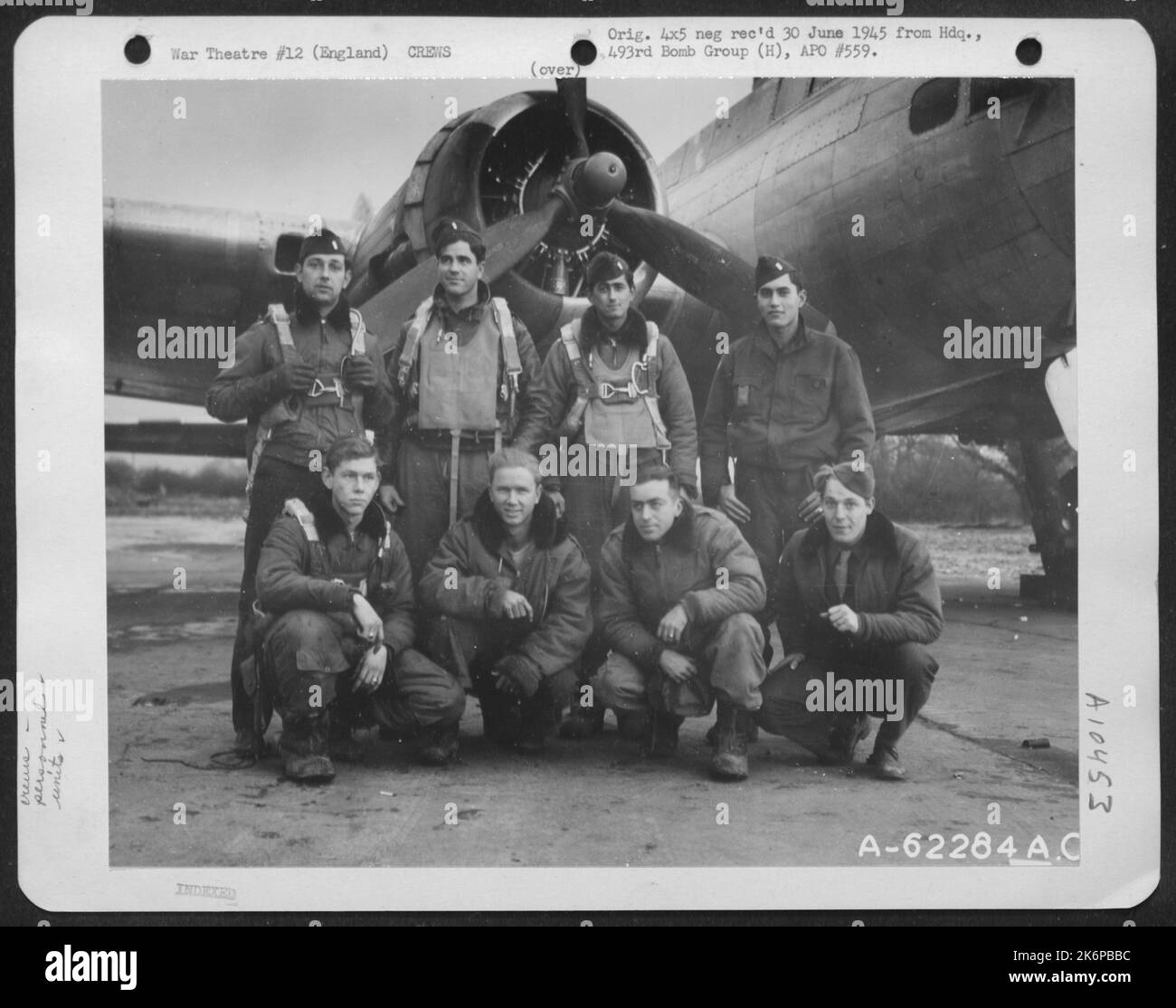Lt. Hogan And Crew Of The 860Th Bomb Sq. 493Rd Bomb Group, In Front Of ...