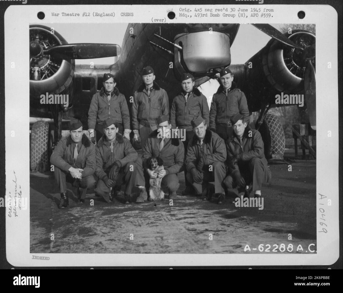 Lt. Holman And Crew Of The 493Rd Bomb Group, 8Th Air Force, Beside The ...