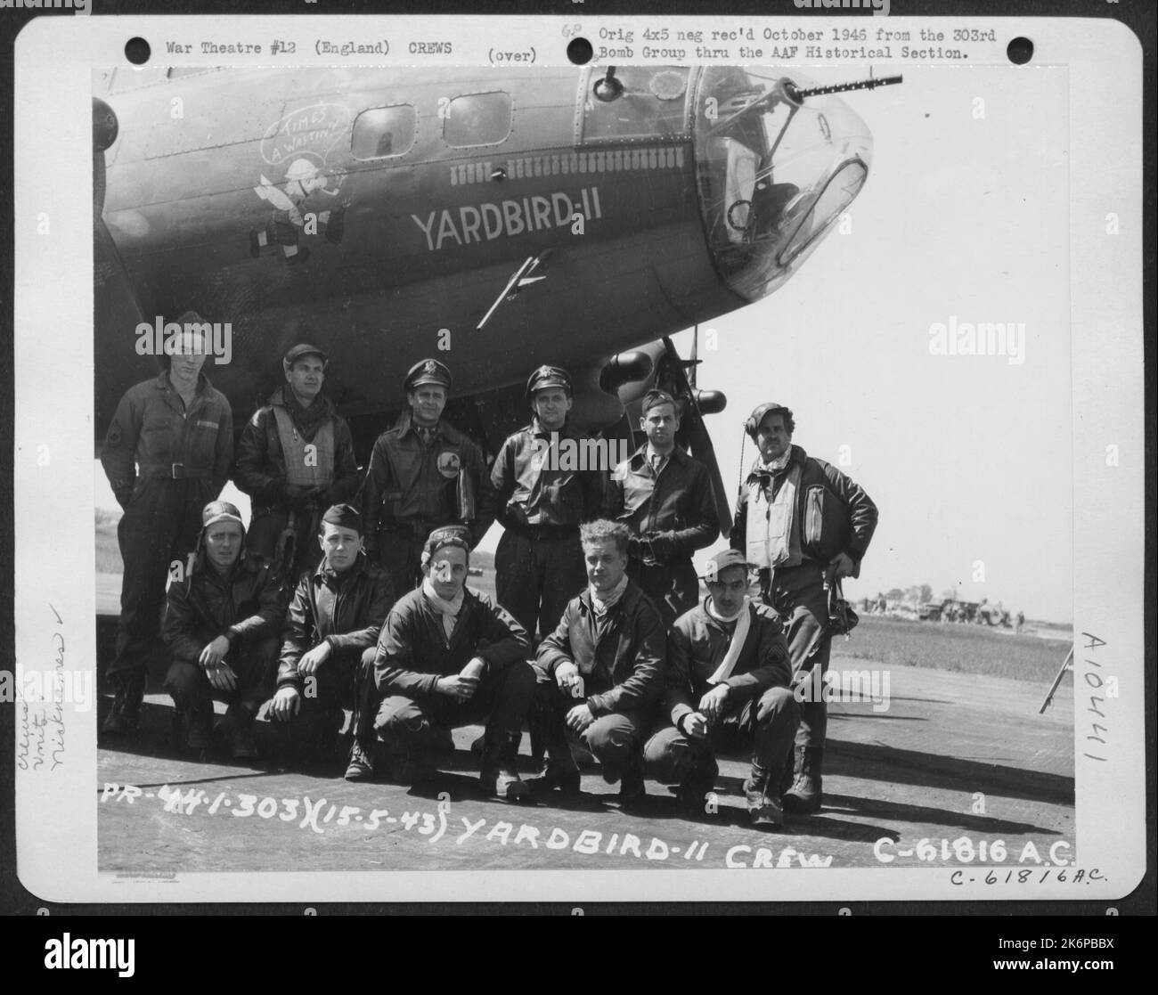 Crew Of The Boeing B-17 "Flying Fortress" "Yardbird Ii". 303Rd Bomb ...