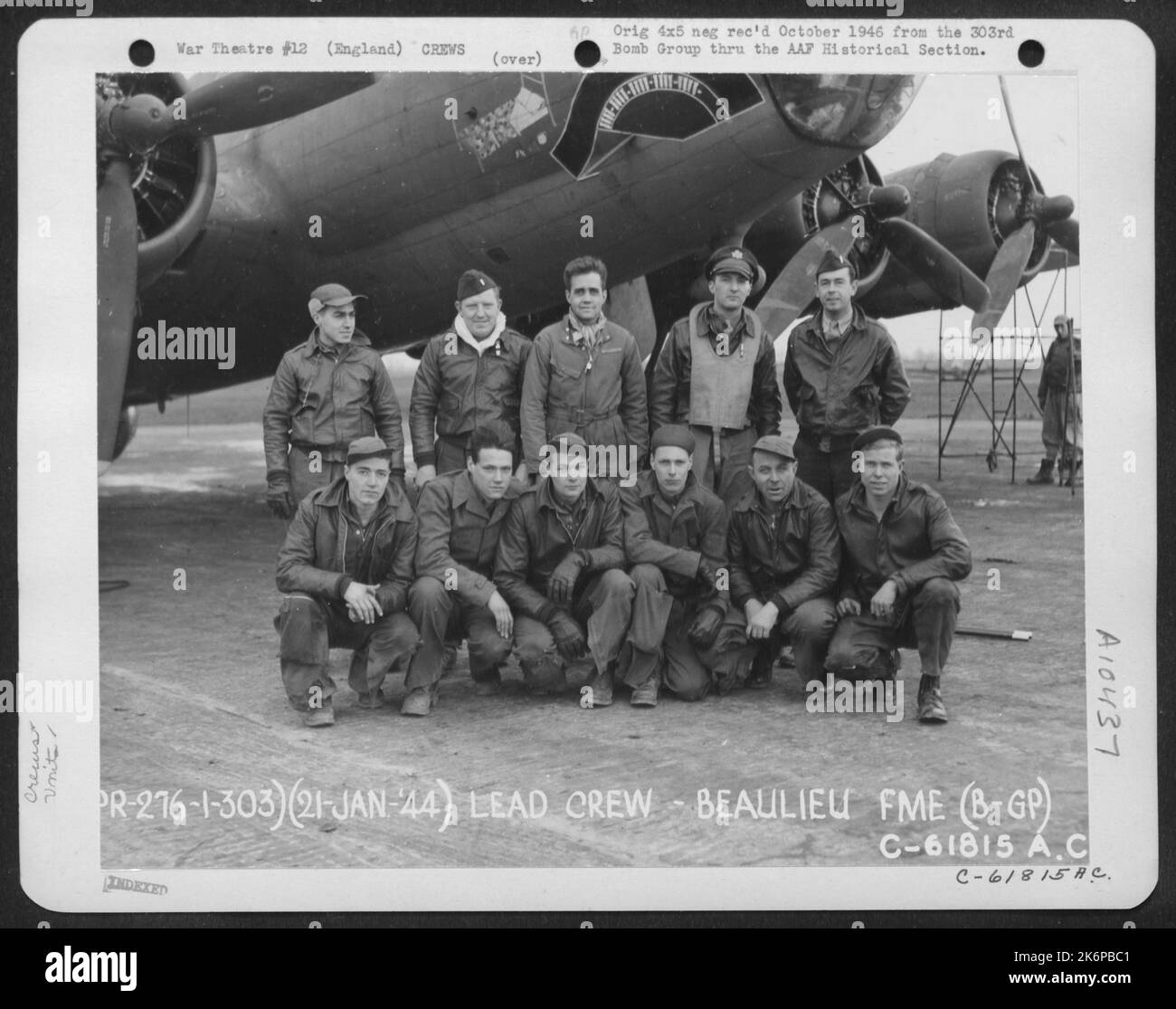 Lead Crew On A Bombing Mission To Beaulieu, France, Pose In Front Of A ...