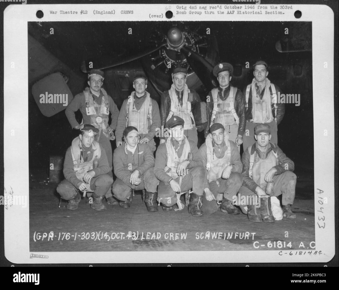 Lead Crew On A Bombing Mission To Schweinfurt, Germany, Pose In Front ...