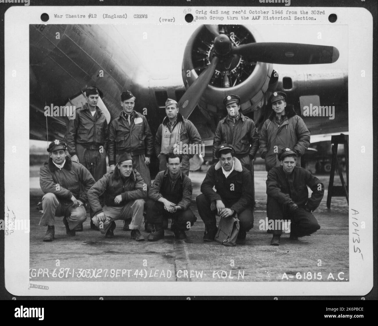 Lead Crew On A Bombing Mission To Koln, Germany, Pose In Front Of A ...