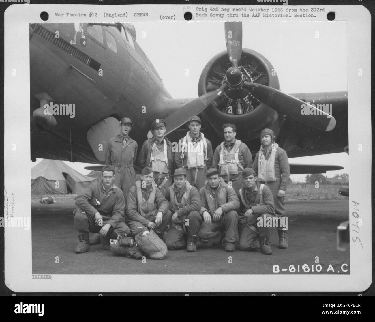 Lead Crew On A Bombing Mission To Hamburg, Germany Pose In Front Of The ...