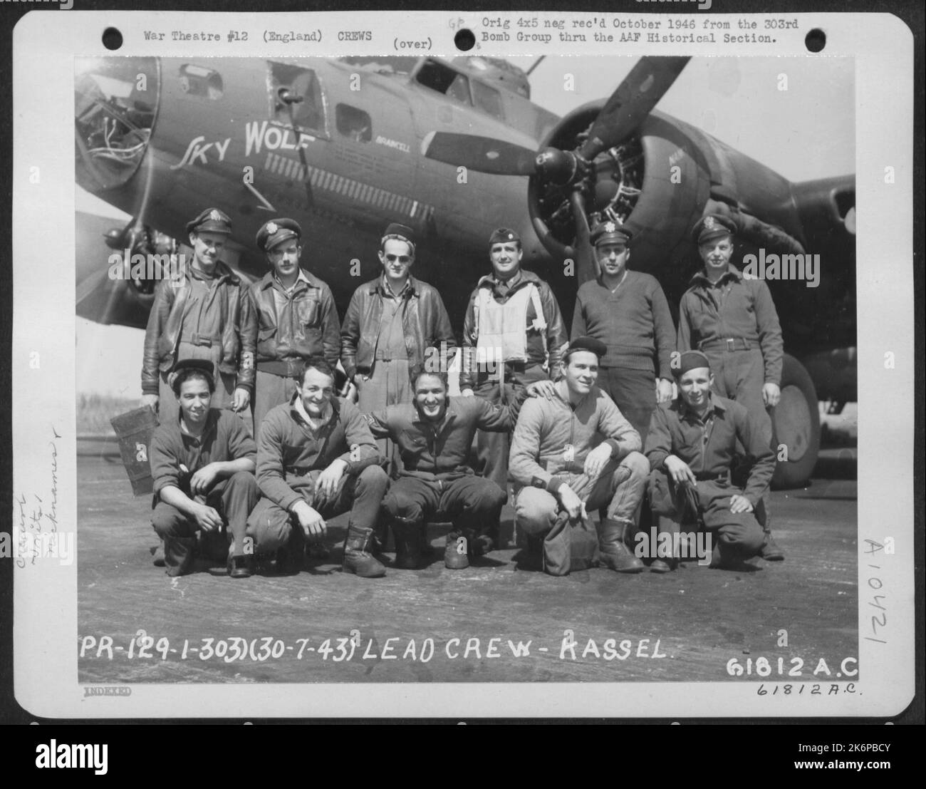 Lead Crew On A Bombing Mission To Kassel, Germany, Pose In Front Of The ...