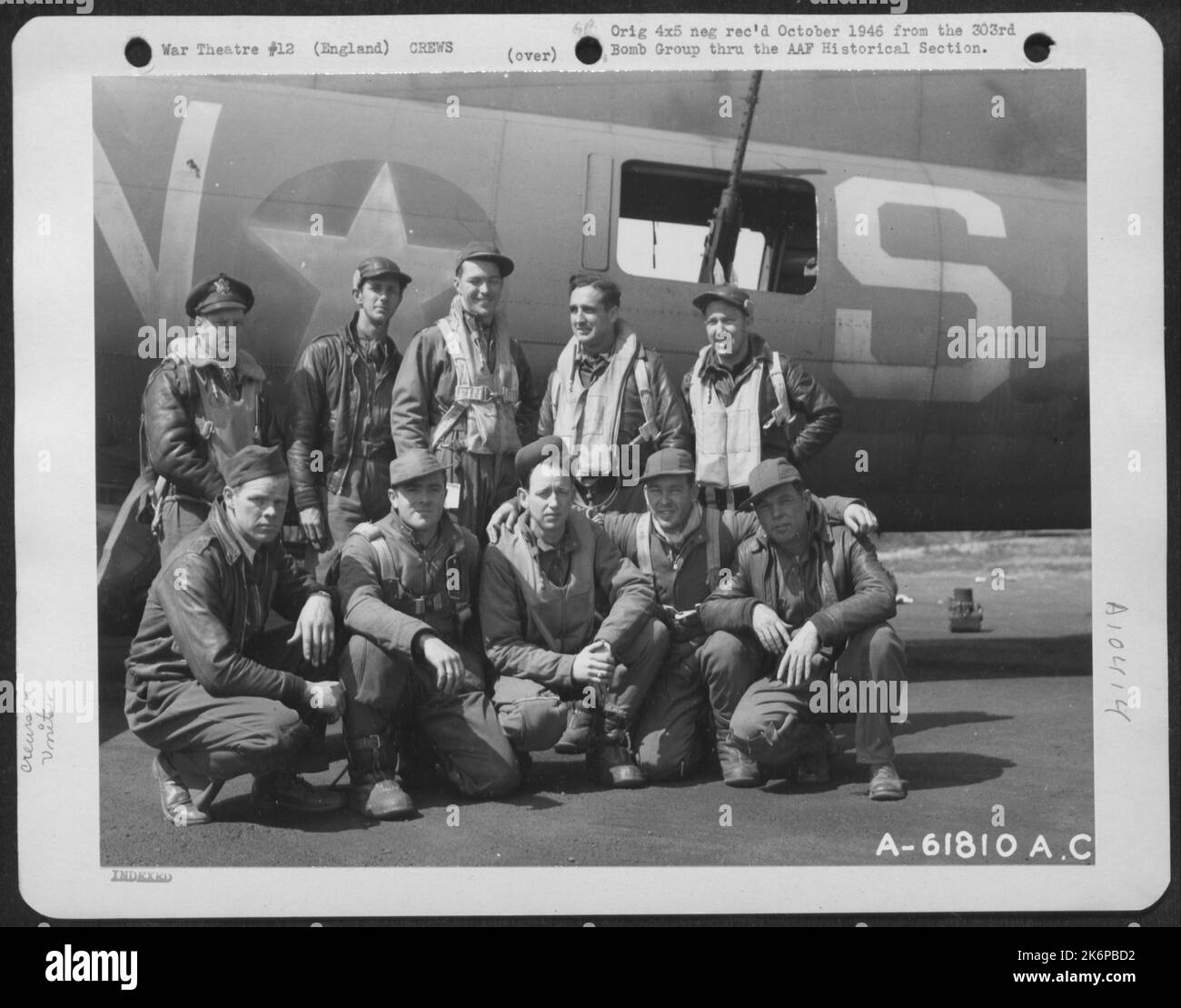 Lead Crew (Composite Group) On A Bombing Mission To Huls, Germany Pose ...