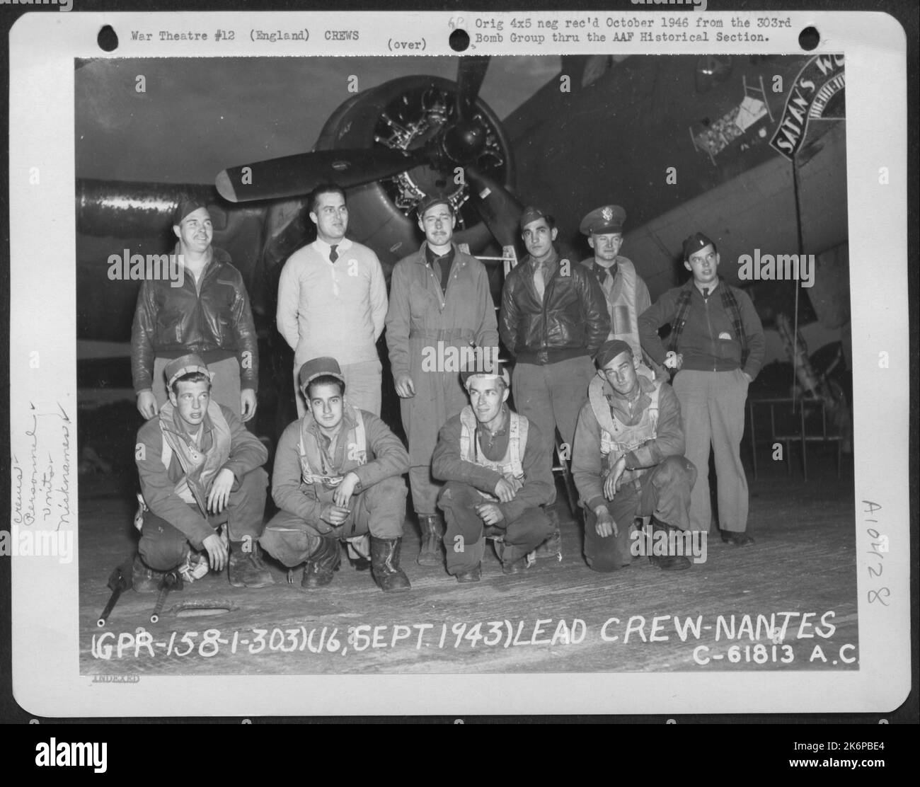 Brigadier General Robert Travis With Lead Crew On A Bombing Mission To ...