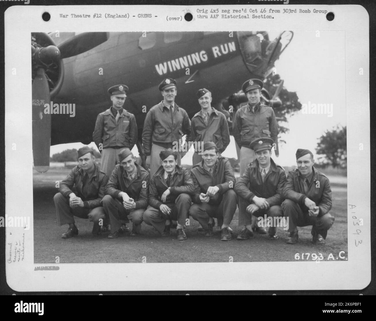 Lt. James And Crew Of The 427Th Bomb Squadron, 303Rd Bomb Group, Beside ...