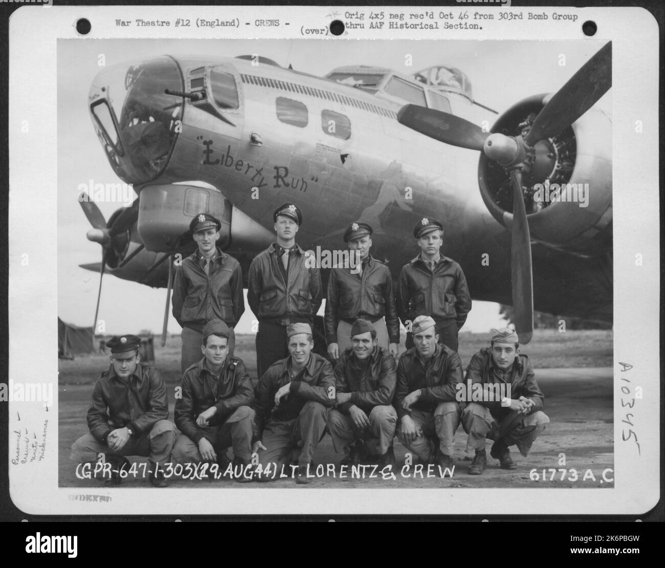 Lt. Arthur Lorentz And Crew Of The 359Th Bomb Squadron, 303Rd Bomb ...