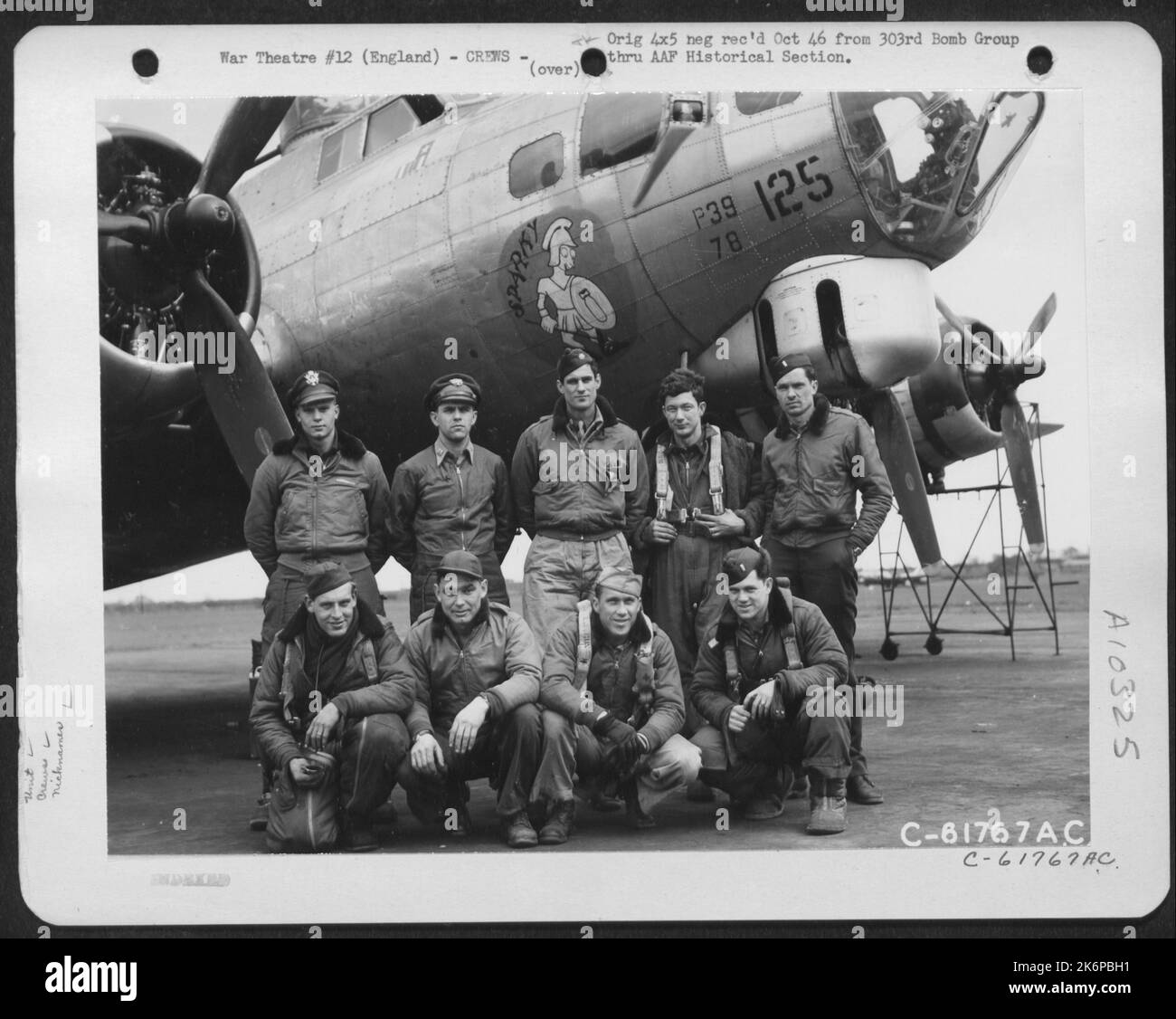 Lead Crew On Bombing Mission To Halle, Germany Beside The Boeing B-17 ...