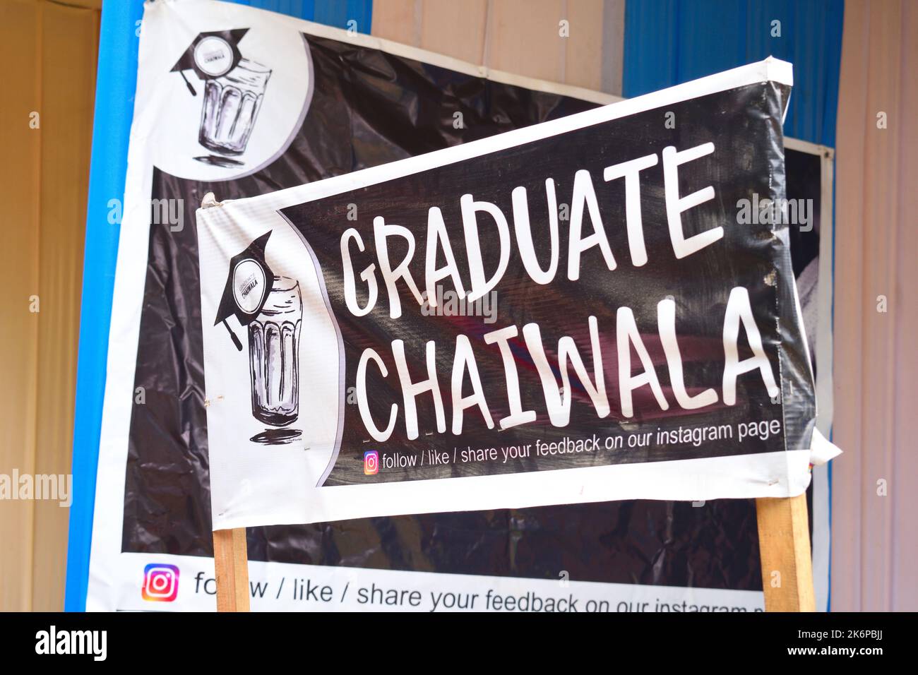 A unique tea stall name as graduate chaiwala Stock Photo - Alamy