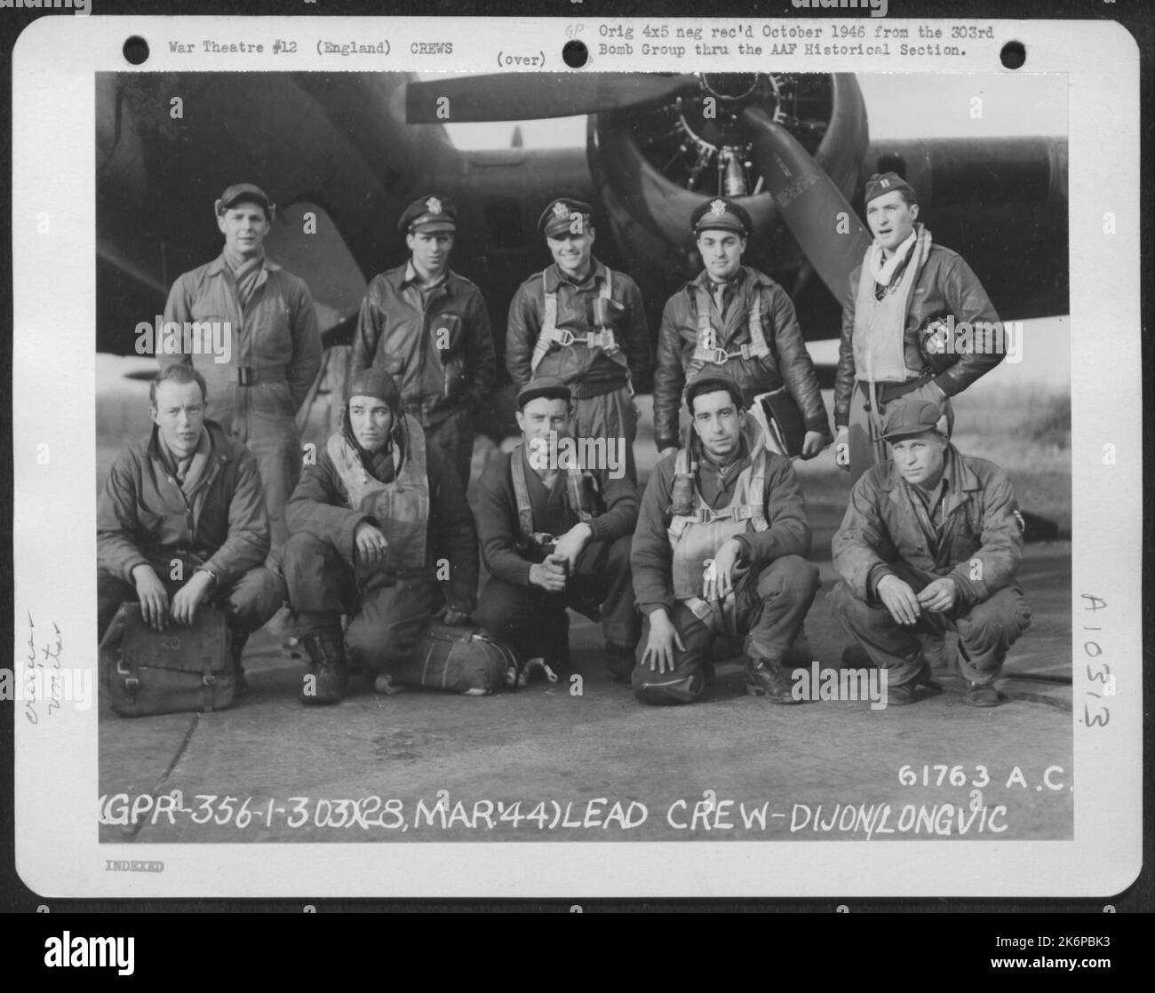Lead Crew On Bombing Mission To Dijon-Longvic, France, Beside A Boeing ...