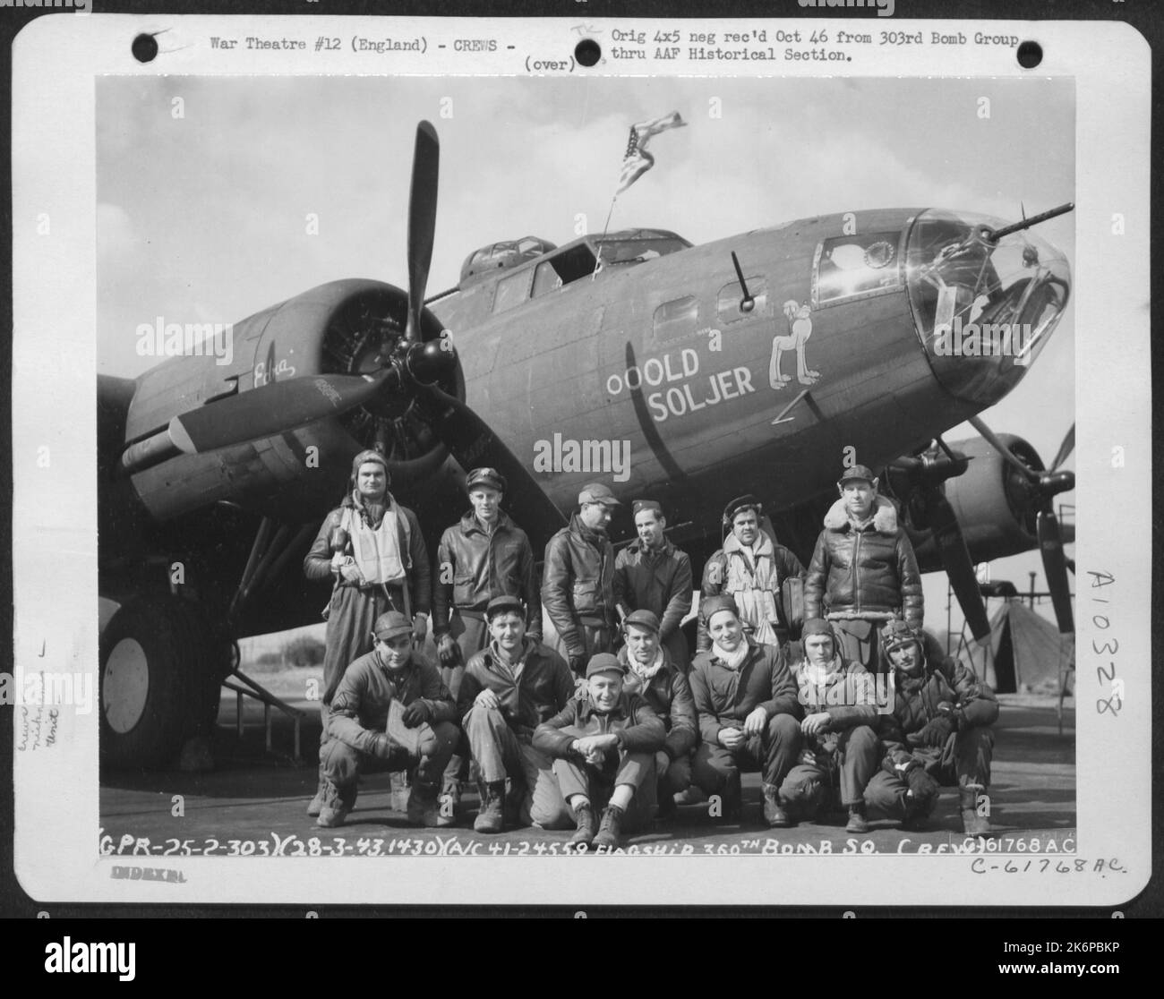 Crew Of The 360Th Bomb Squadron, 303Rd Bomb Group, Beside The Boeing B ...