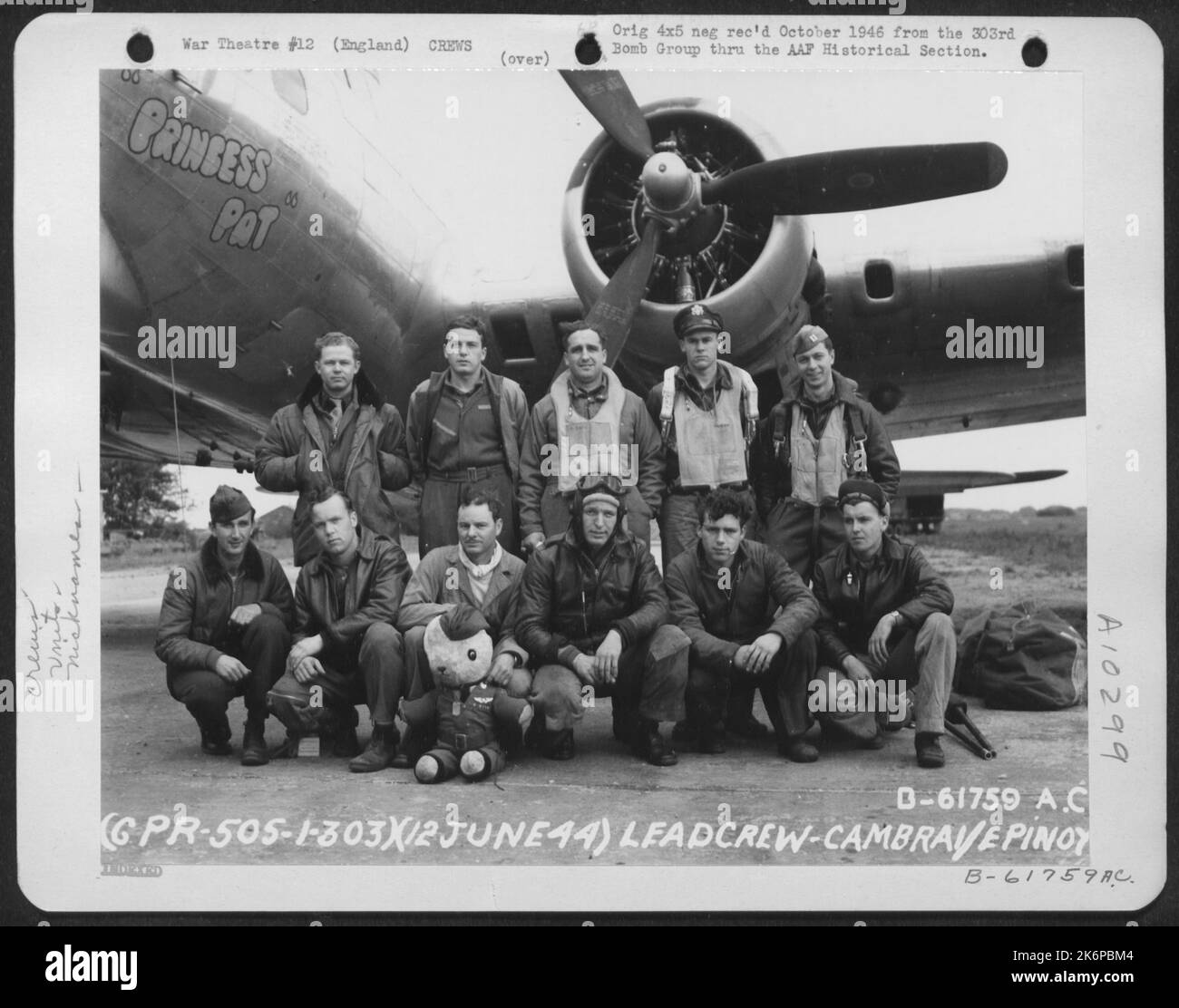 Lead Crew On Bombing Mission To Cambray/Pinoy, France, Beside A Boeing ...