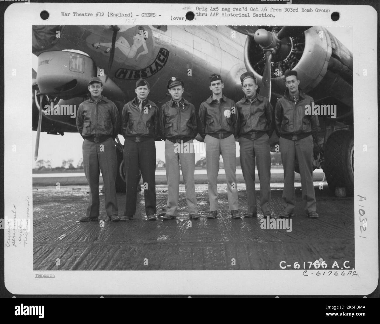 Lt. Cureton And Crew Of The 303Rd Bomb Group, Beside The Boeing B-17 ...