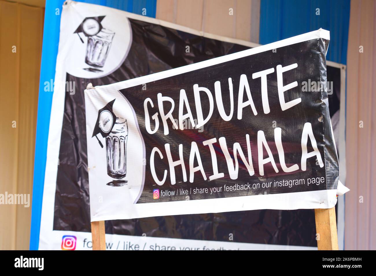A unique tea stall name as graduate chaiwala Stock Photo - Alamy