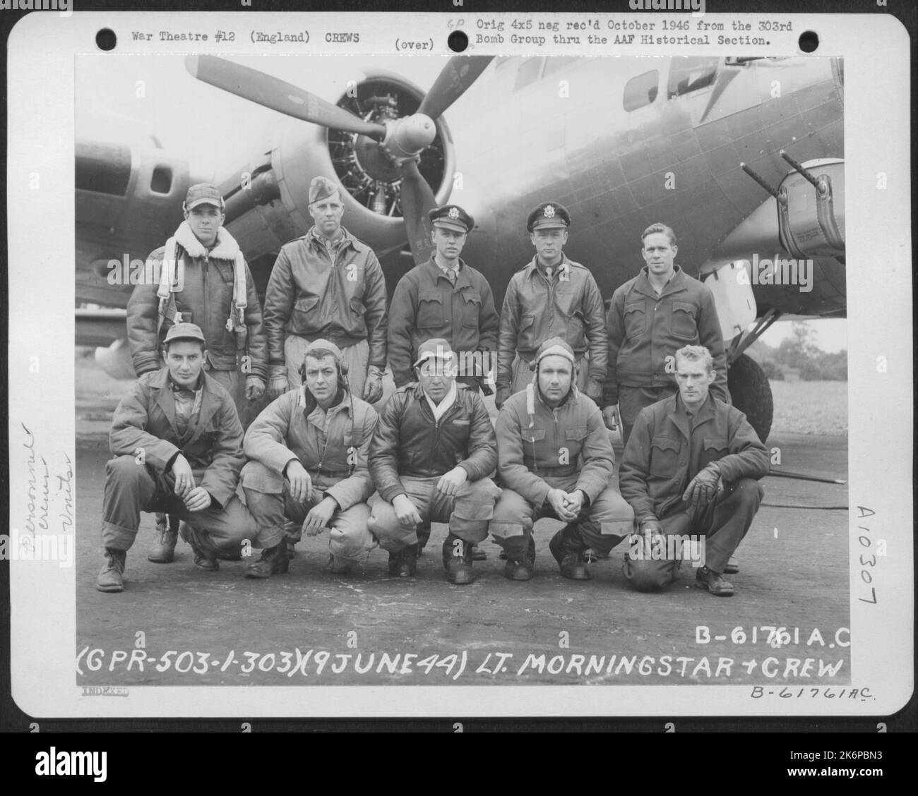 Lt. T.H. Morningstar And Crew Of The 303Rd Bomb Group Beside A Boeing B ...