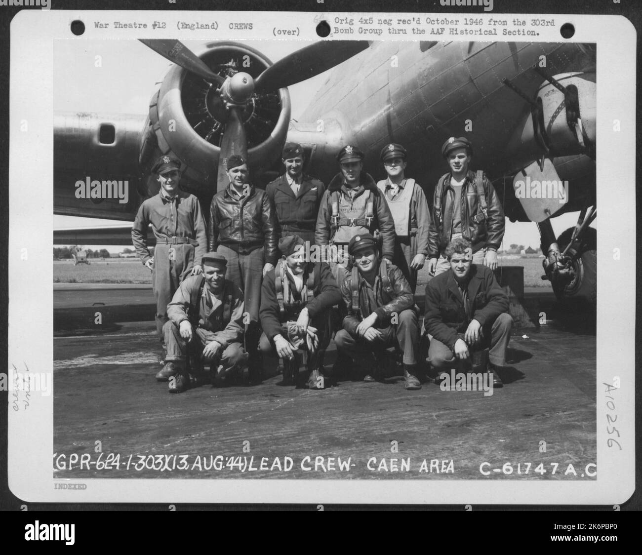 Lead Crew On Bombing Mission To Caen Area, France, Beside A Boeing B-17 ...