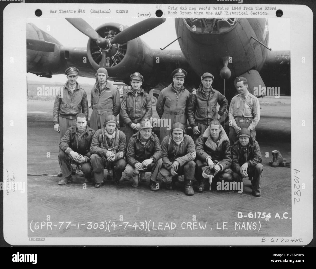 Lead Crew On Bombing Mission To Le Mans, France, Beside A Boeing B-17 ...