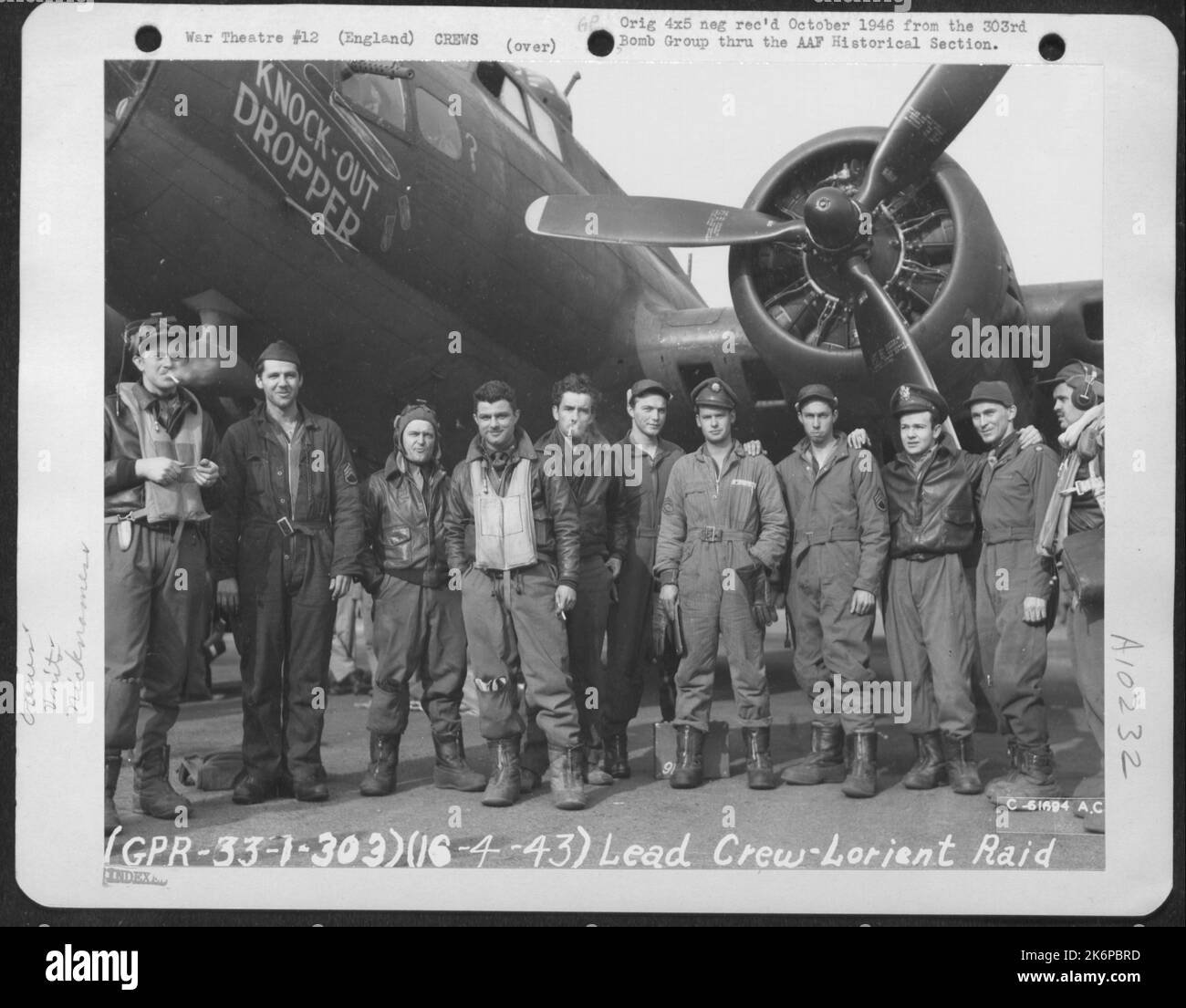 Lead Crew On Bombing Mission To Lovient, France, Pose In Front Of A ...