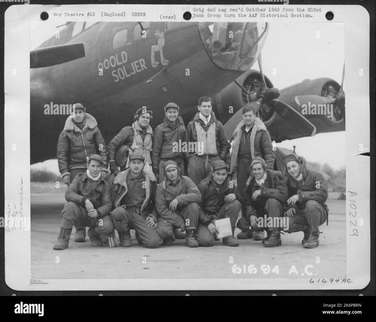 Lead Crew On Bombing Mission To Rotterdam, Holland In Front Of The ...