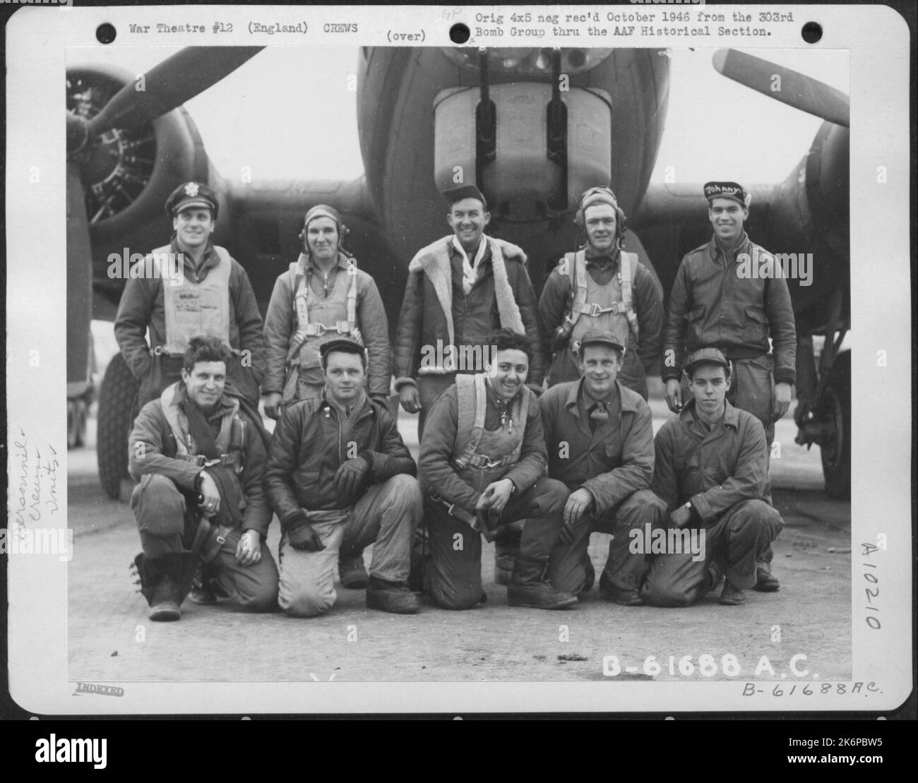 Lt. Lake And Crew Of The 303Rd Bomb Group, Based In England, Pose ...