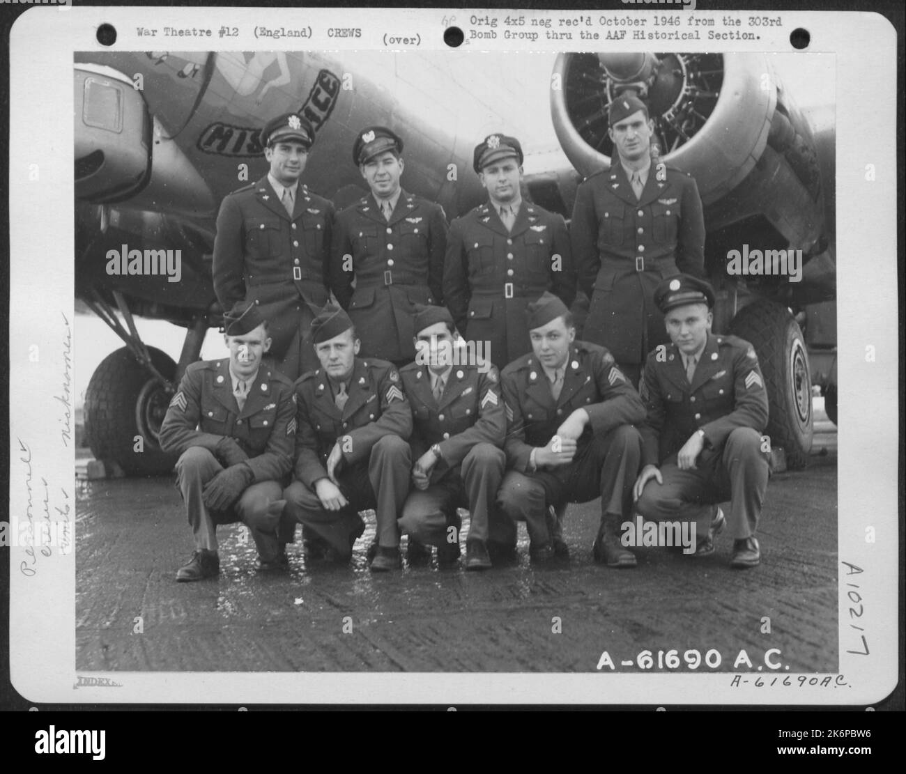Lt. Roberts And Crew Of The 303Rd Bomb Group, Based In England, Pose ...